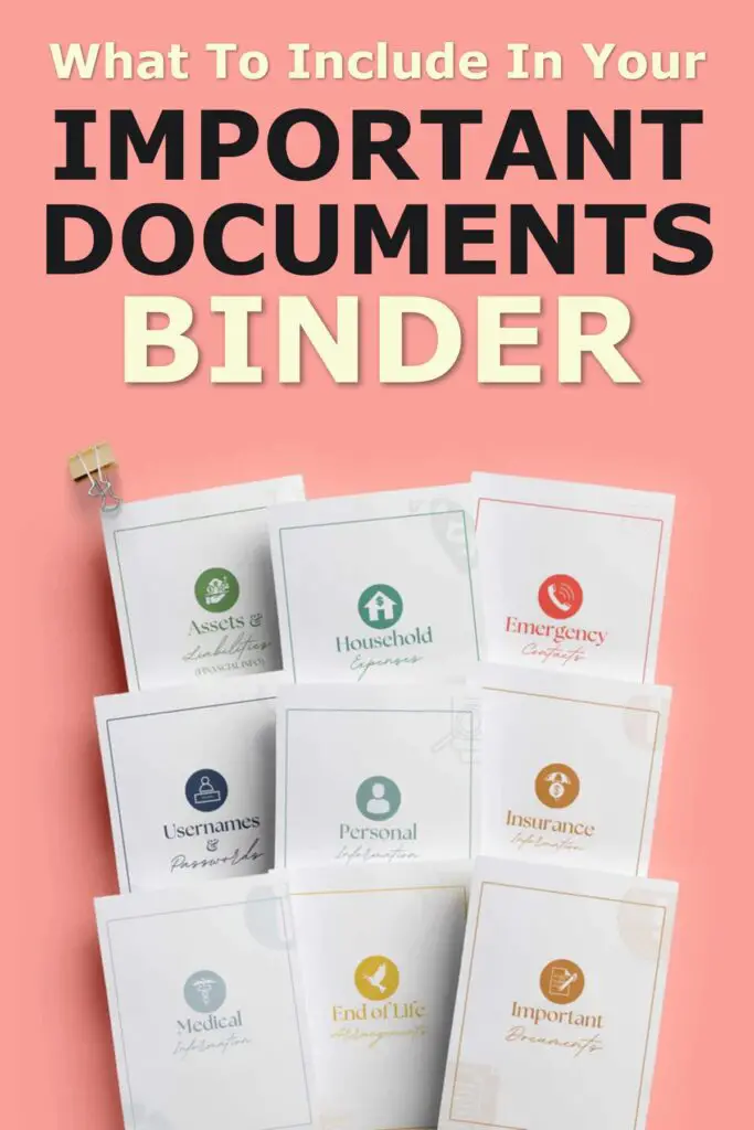 Important Documents Life Binder Checklists & PDF Printables